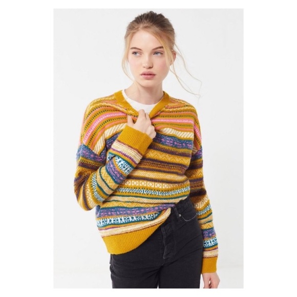 Urban Outfitters | Sweaters | Uo Taxi Driver Patterned Pullover Sweater ...
